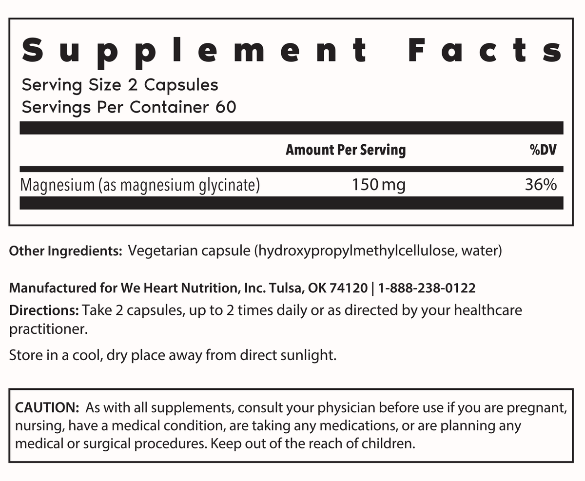 Wholesome Magnesium Glycinate Supplement – We Heart Nutrition®